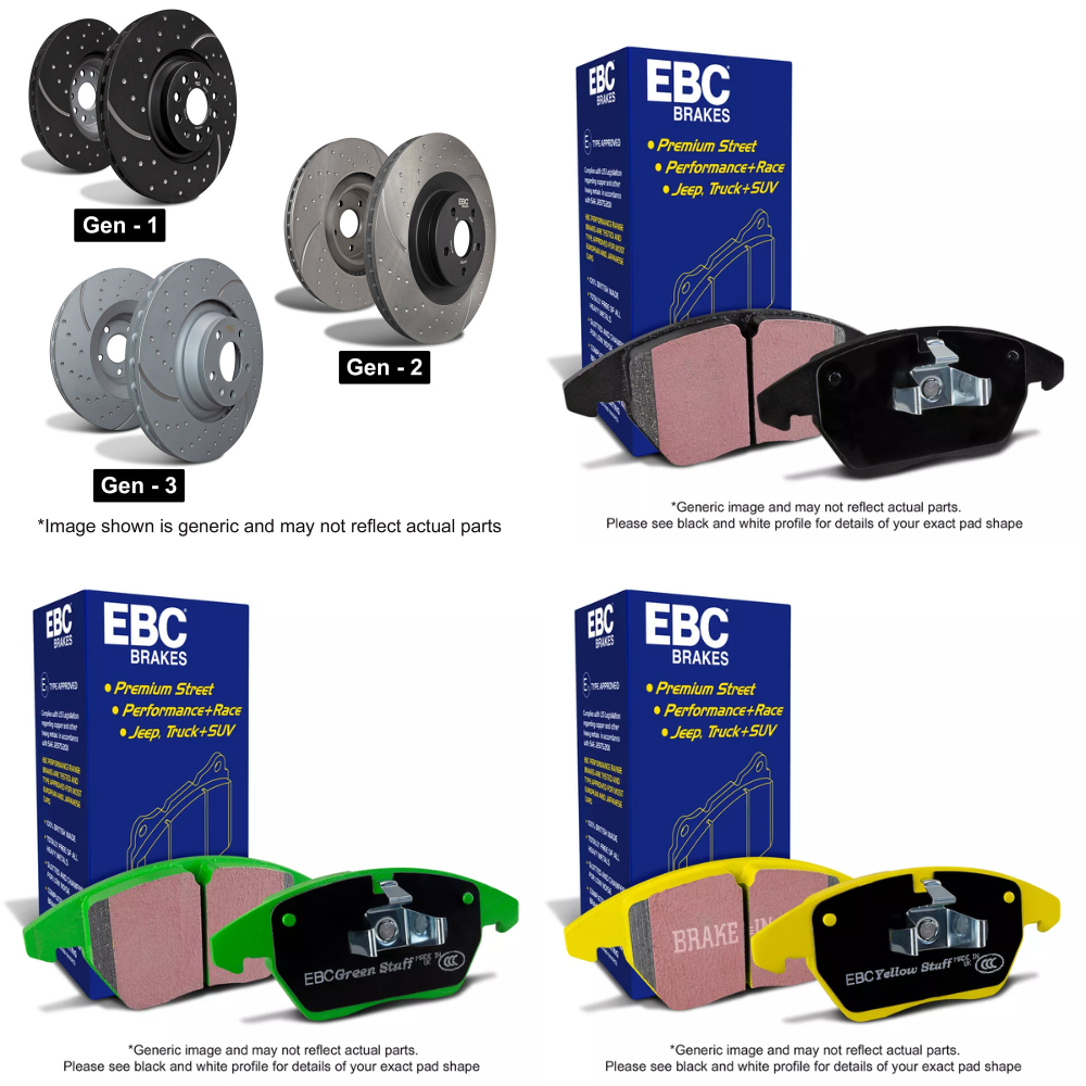 Abarth 124 Spider EBC Brake Pads and Discs Kit for Brembo Calliper ...