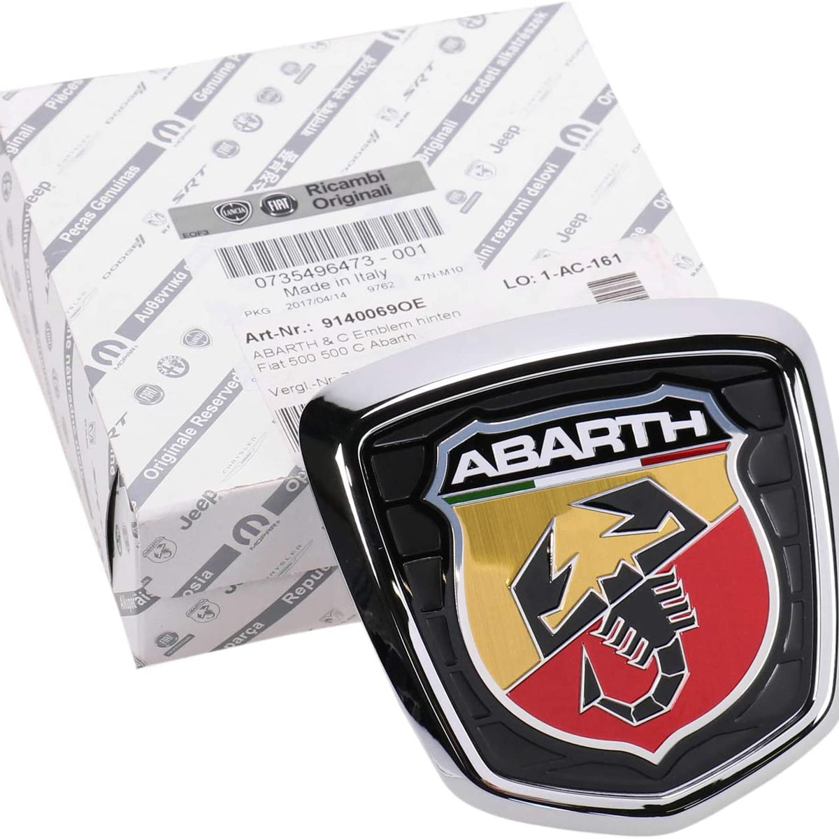 Genuine Abarth Badge Shiny Chrome, Tailgate - 500 Abarth – Abarth Tuning